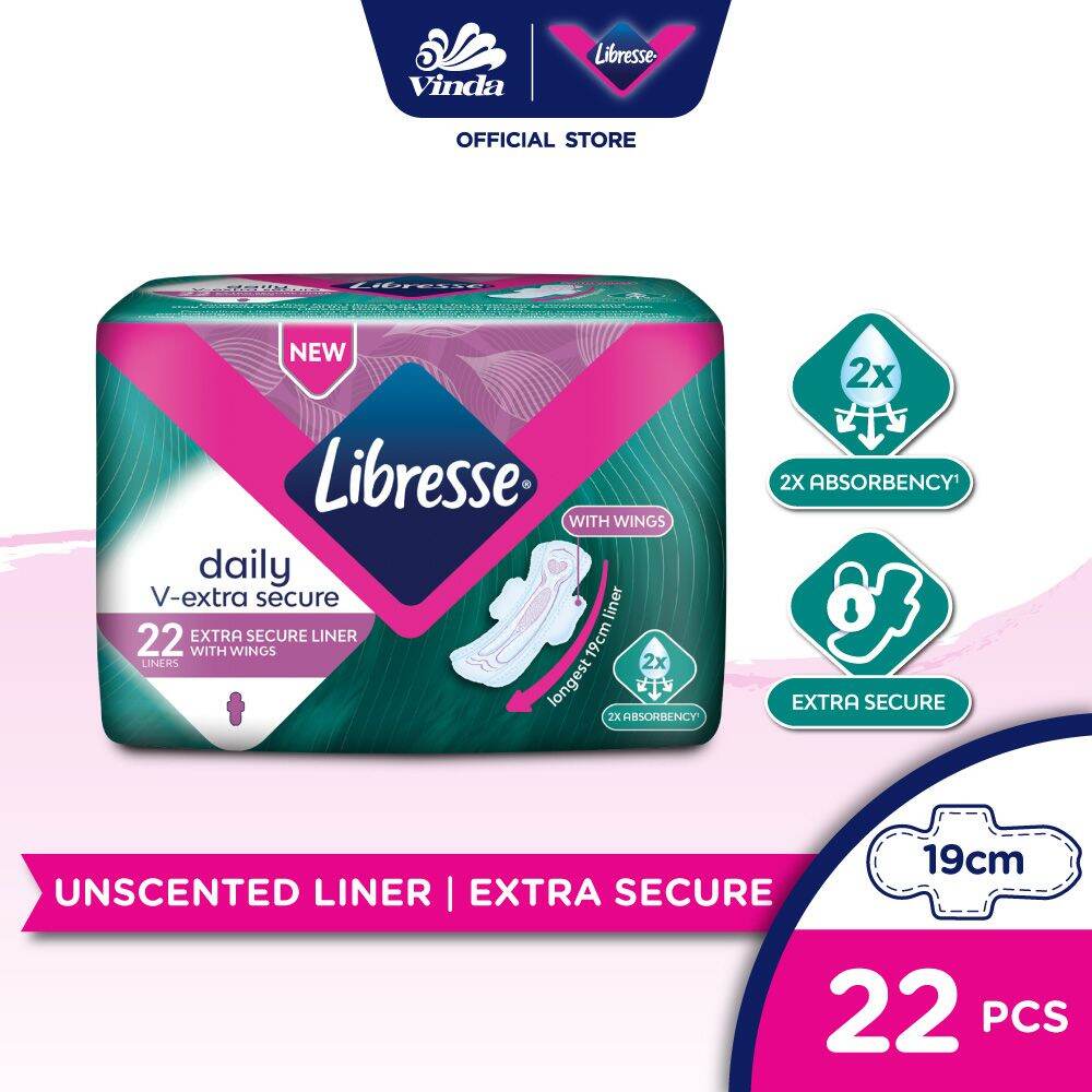 Libresse Liners Daily V-Extra Secure Long Liners Wings 19cm (22s) | Non ...