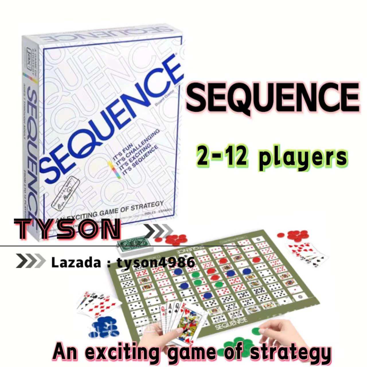 Sequence Strategy Board Game Kids Family Fun Party Games (English ...