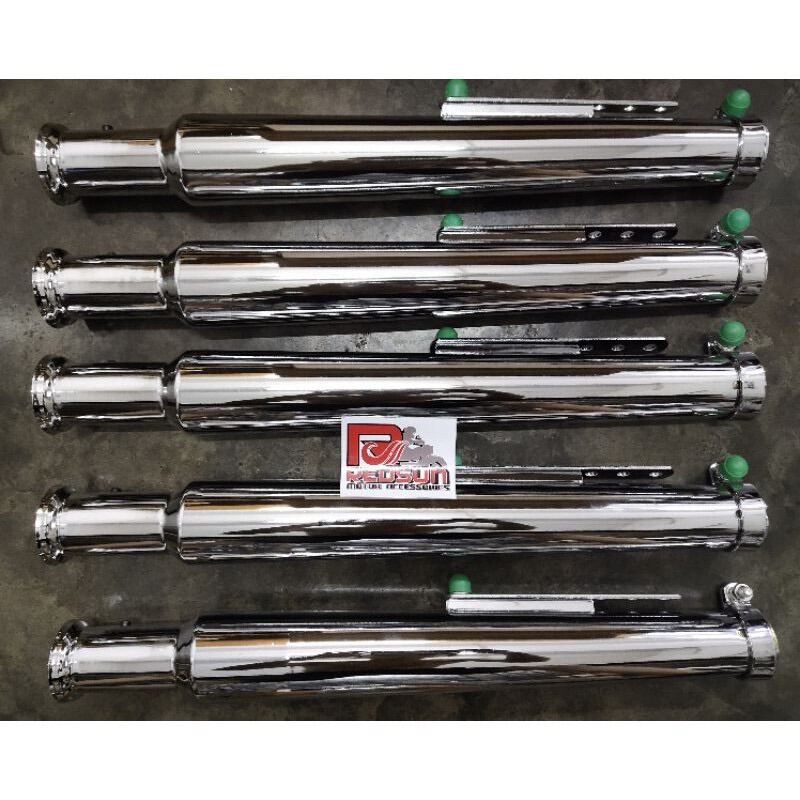 Universal Exhaust Muffler Trumpet Custom Chopper/Bobber/Cafe Racer ...