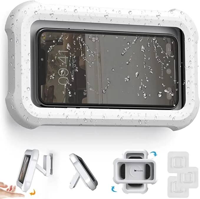 Waterproof Shower Phone Holder with 480° Rotation, Angle Adjustable ...