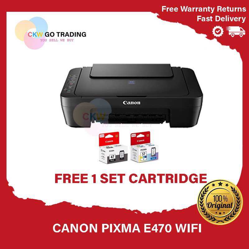 CANON Pixma E470 WIFI 3 IN 1 COLOR PRINTER (Print/Scan/Copy/Wi-Fi) | Lazada