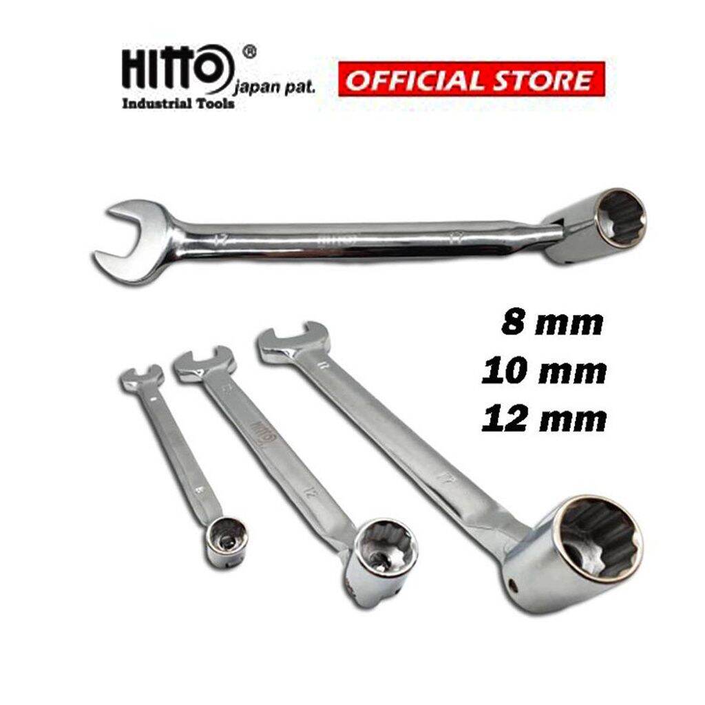 Hitto Combination Flexible Socket Wrench 12 point Flexible Socket Combination Wrench Spanner ...