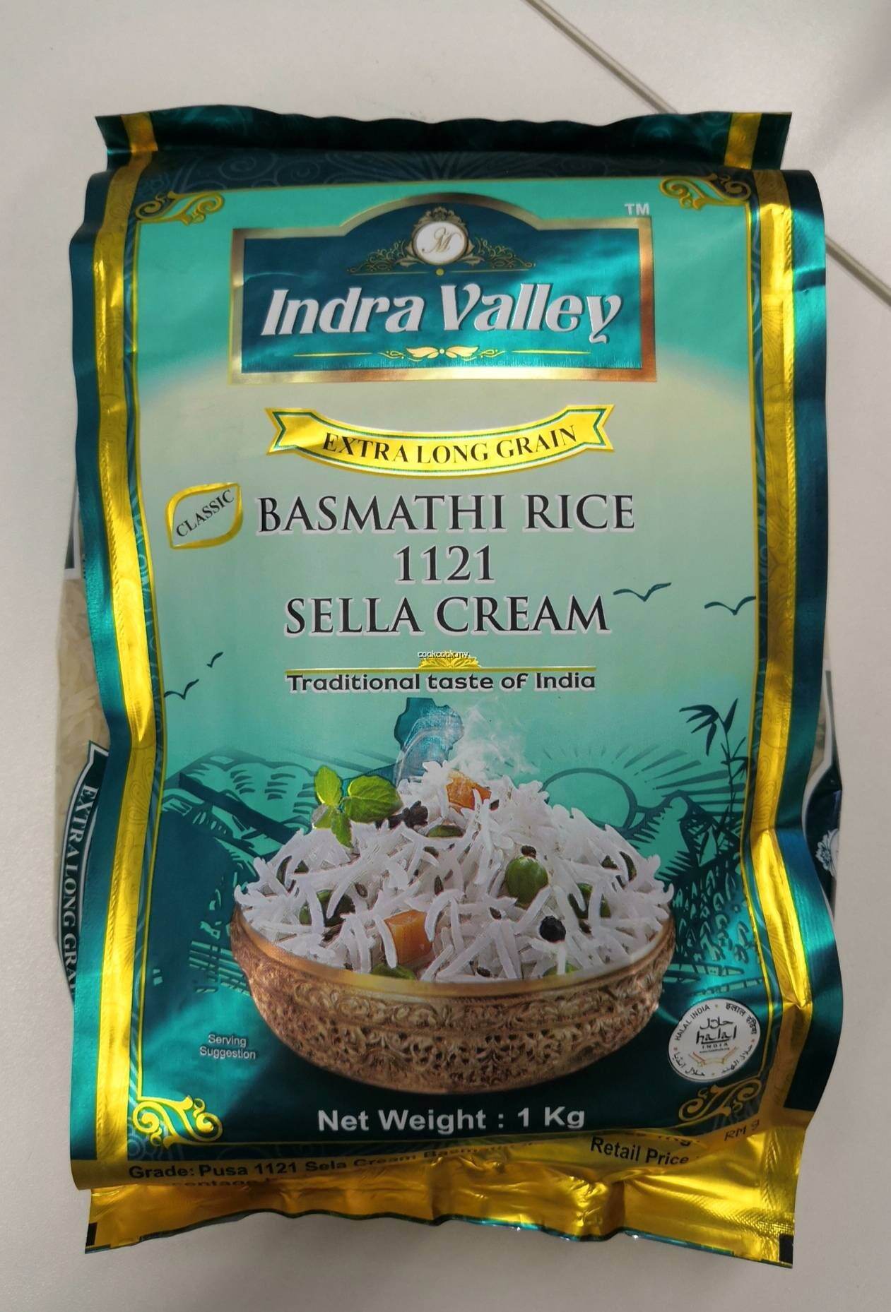 INDRA VALLEY SELLA CREAM 1121 BASMATHI RICE 1KG | Lazada