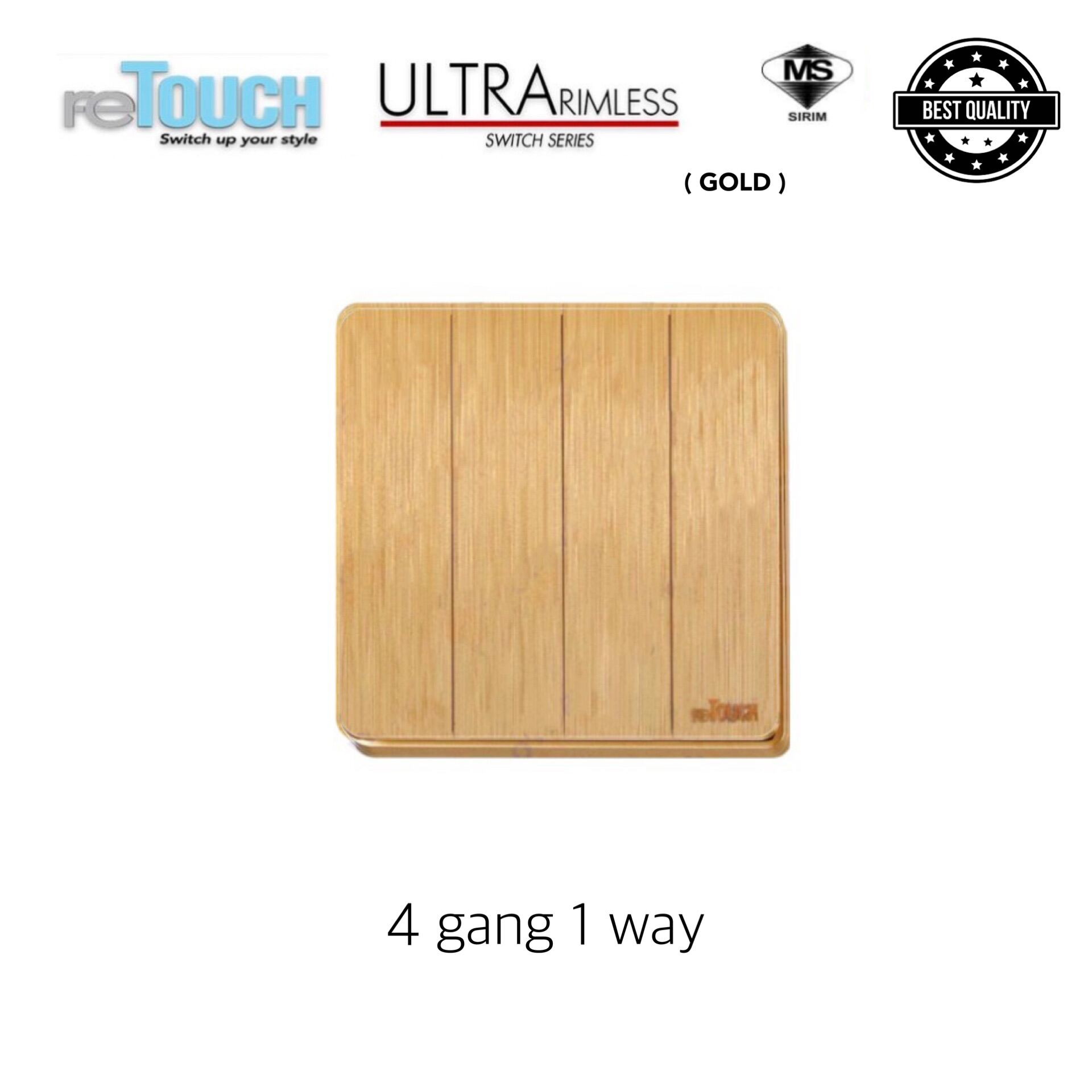 [Sirim] [Gold] reTouch Ultra Rimless switches & socket 1/2/3/4 gang 13A ...