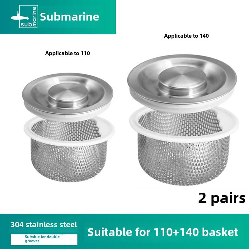 Kitchen Sink Drain Net Draining Basket 304 Stainless Steel Kitchen Sink ...