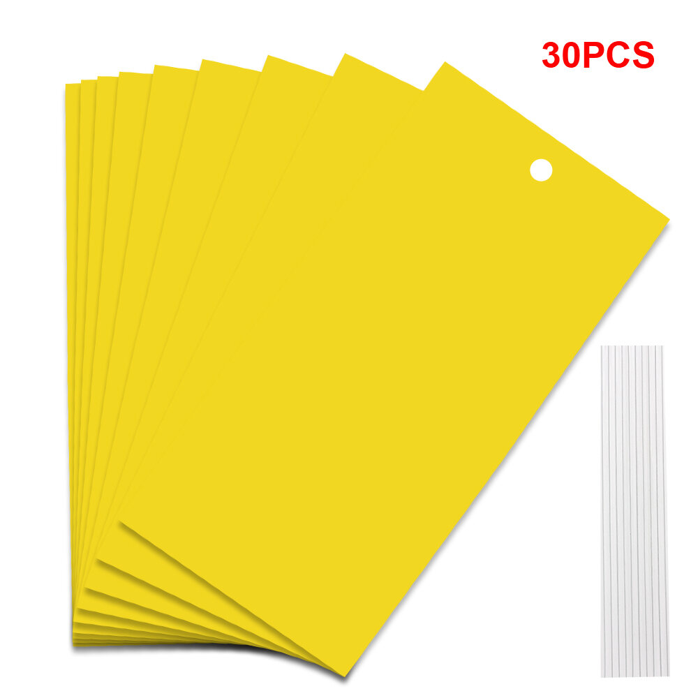 30/50 pcs Yellow Double-sided Flying Insect Catching Control Sticker ...