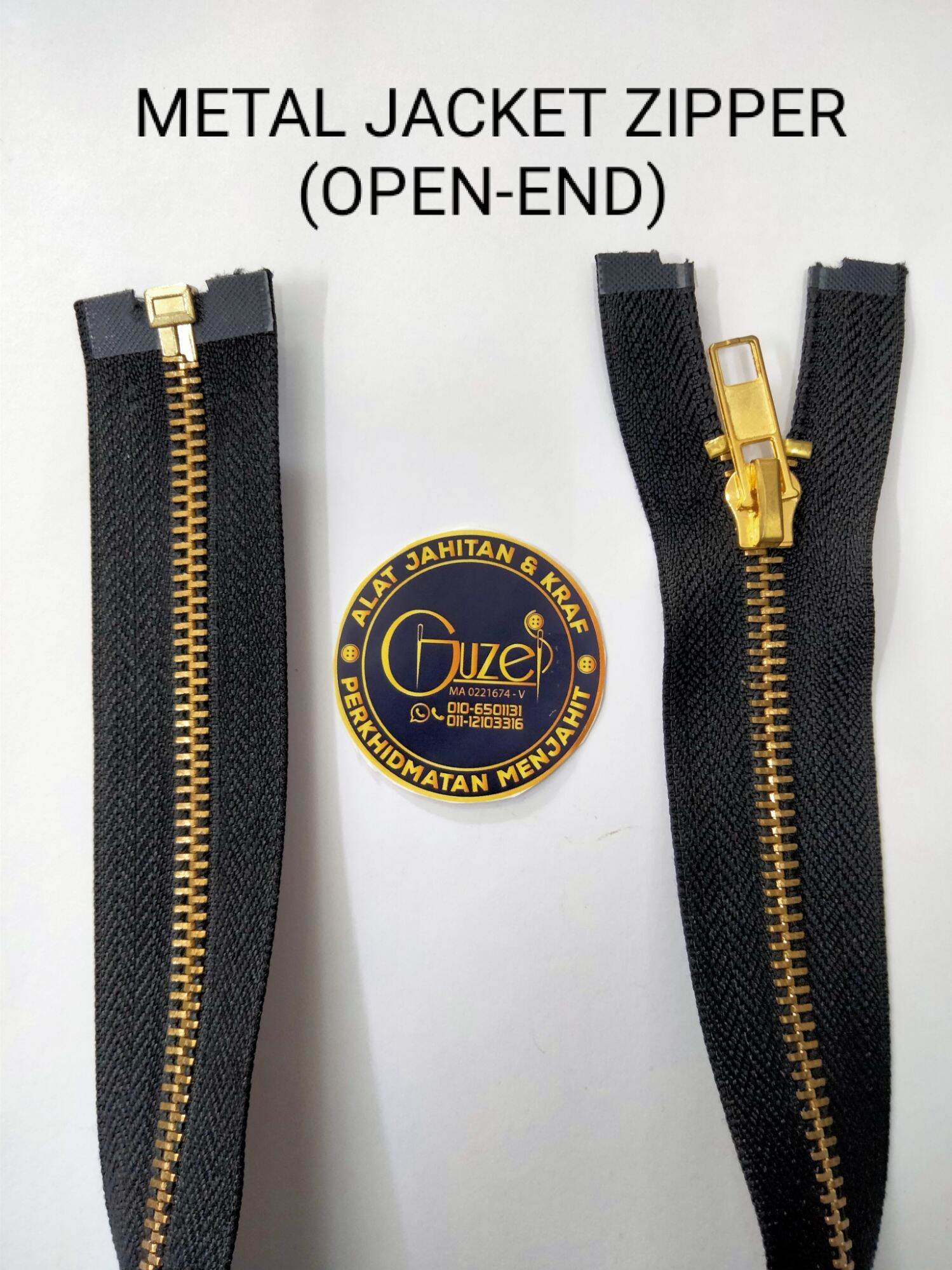 1pcs Metal Jacket Zipper / Zip Jaket Besi / Open-End Zip Size 14",16 ...