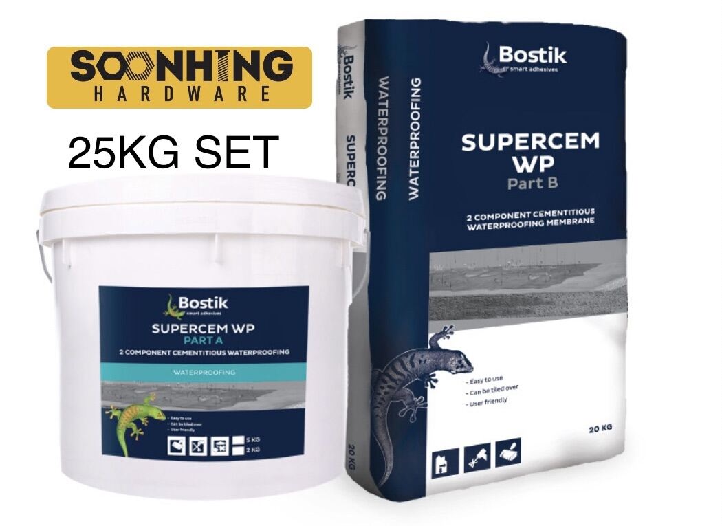 BOSTIK SUPERCEM WP PART A AND PART B Two Pack WATERPROOFING 25KG SET ...