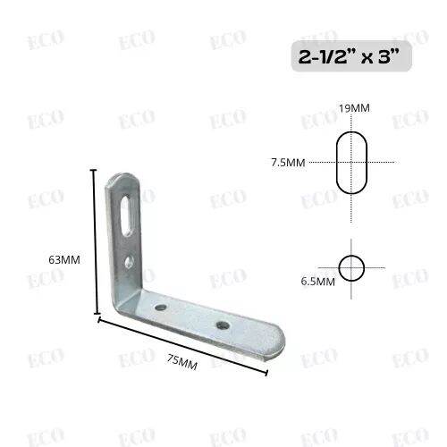 【Happyhome66】Zinc Plated Steel Metal L Bracket 2-1/2" x 2" ~ 7"/ Corner ...