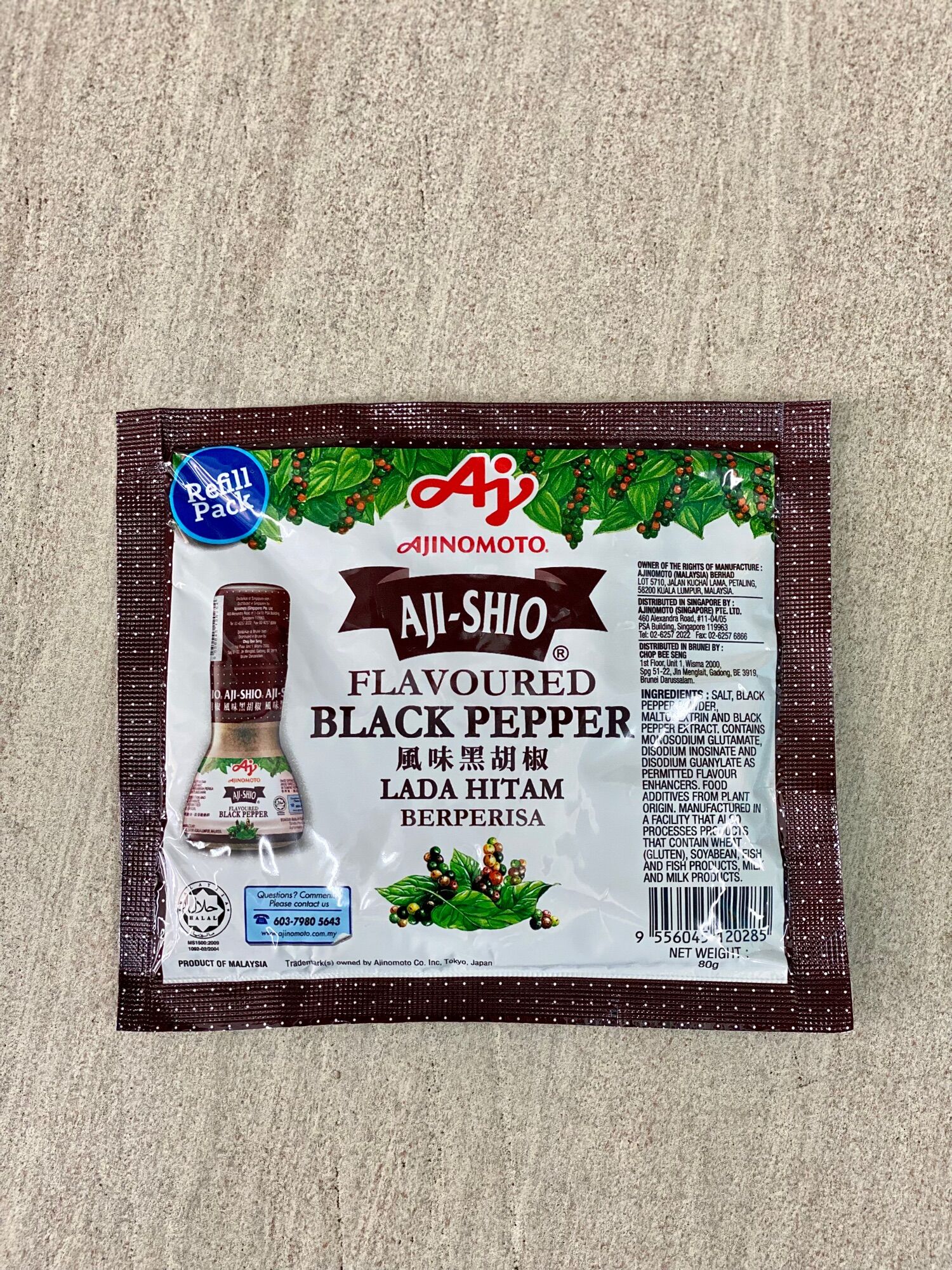 Ajishio black pepper 80g (pek isi semula) | Lazada