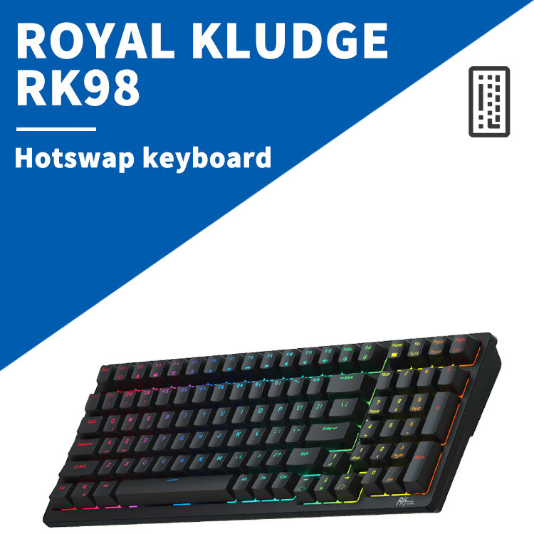 RK Royal Kludge RK98 100 keys Wireless 3 Mode RGB Backlight Mechanical ...