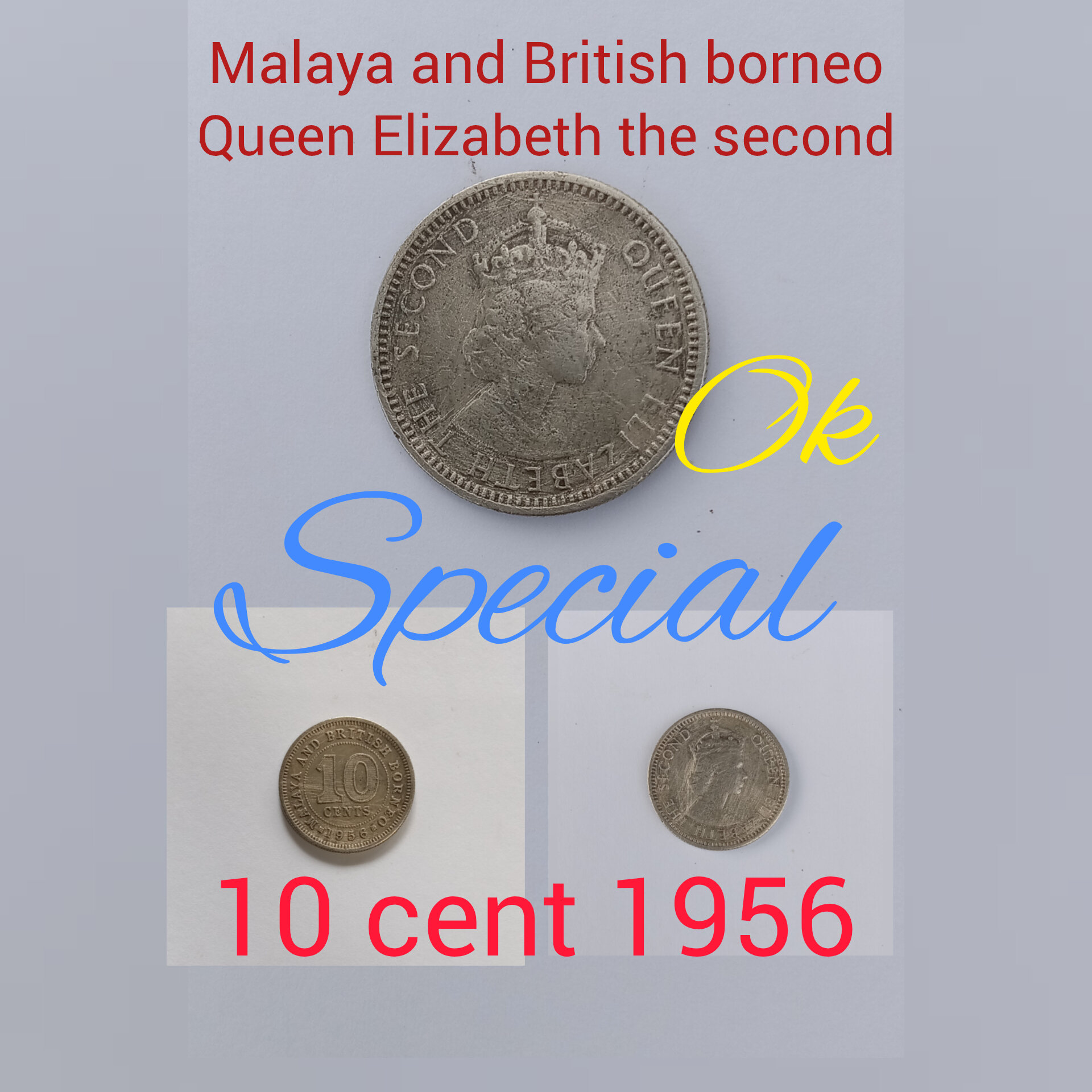 1 pcs Queen Elizabeth the second old coin (duit syiling lama 10 cent ...