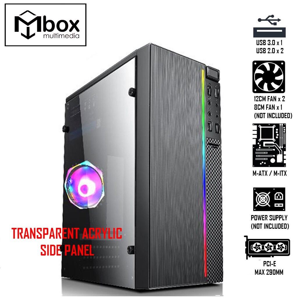 （STOCK READY MCG-X63）MBOX PREMIUM M-GAMING M-ATX Casing With ...