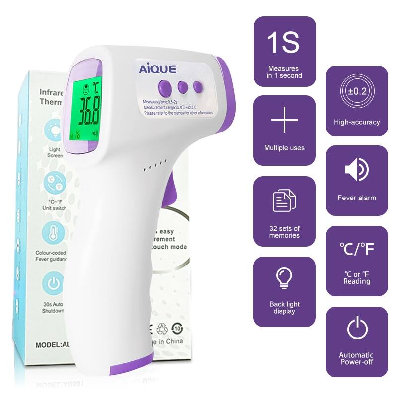 AiQUE Baby Digital Infrared Forehead Thermometer Fever Contactless ...