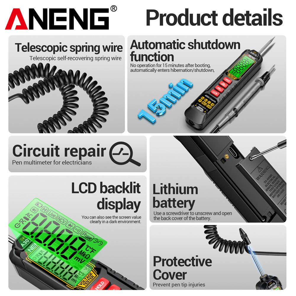 Car Repair Pen Multimeter Phase Sequence Electronic Component Detect ...