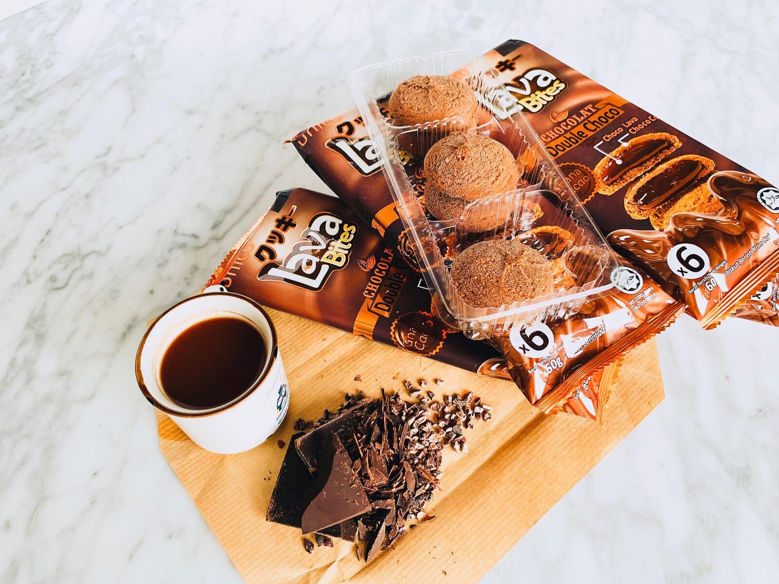 [WHOLESALE]Lava bites ( 60g x 24 punches ) 1 carton, double chocolate ...