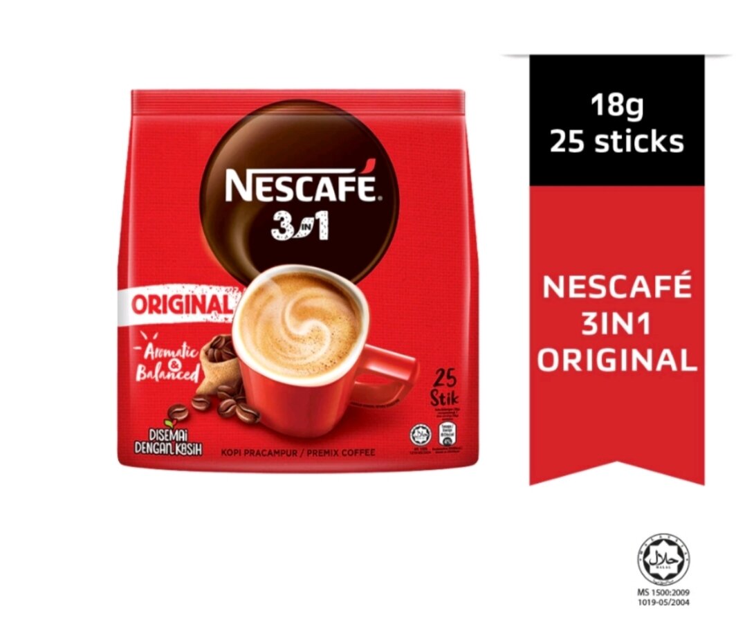 Nescafe 3in1 Original 25 Sachets free 3 Sachets | Lazada