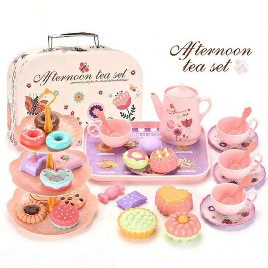 42 pieces of Little Girl Tea Party Set, Kitchen Pretend to Play Tea ...