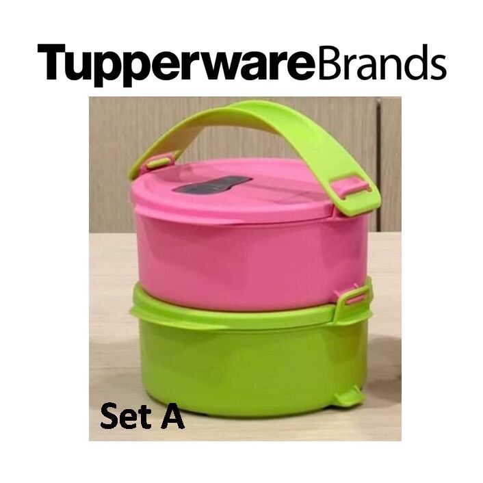 Tupperware Microwaveable Tup Tiffin Set (4layer) 550ml / 2layer 550ml ...