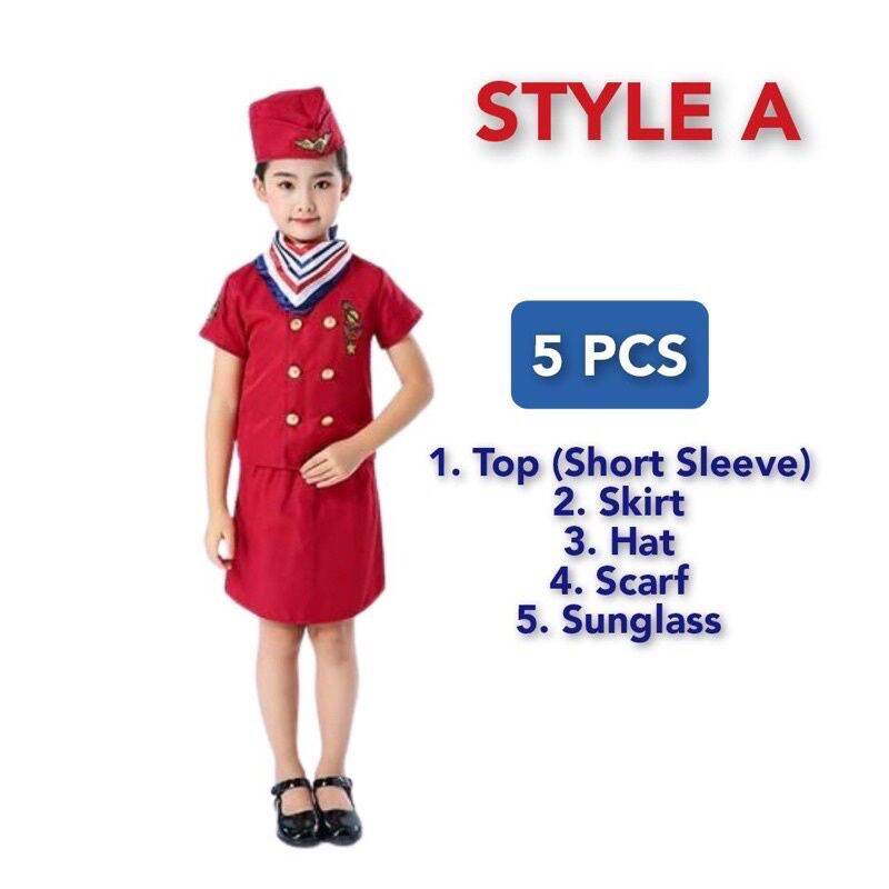 Baju Pramugari Budak Flight Attendant Uniform For Kids Flight Cosplay ...