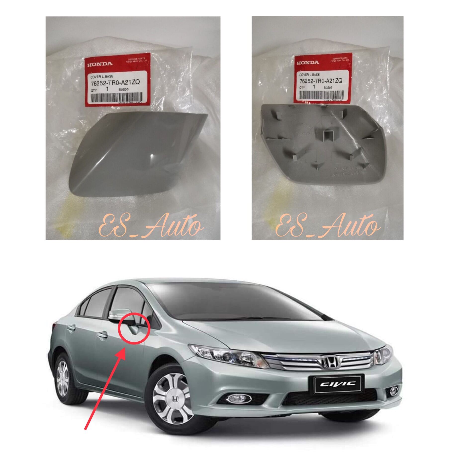 *ORIGINAL HONDA TRO CIVIC 12-15 SIDE MIRROR ARM COVER/ CAP, DOOR MIRROR ...