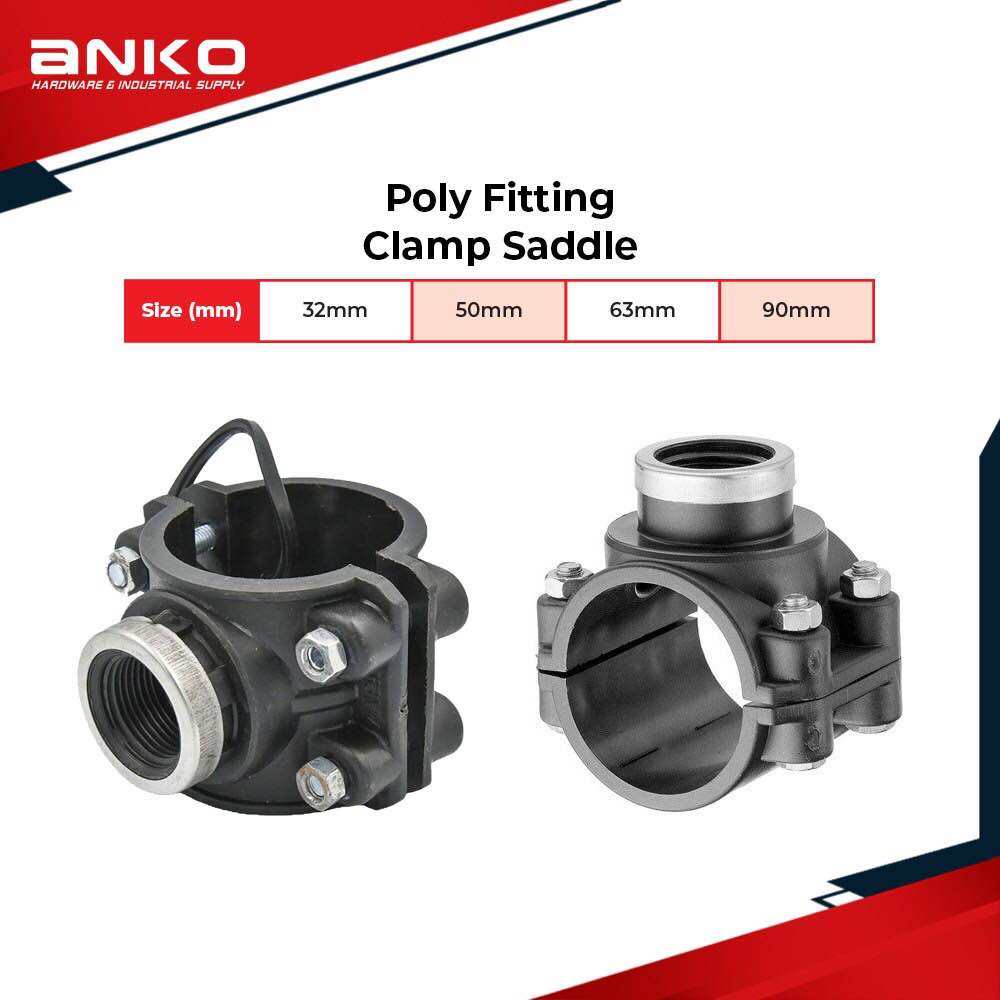 HDPE Poly Fitting Poly Clamp Saddle PP Pipe Connector 32mm 50mm 63mm 90mm | Lazada