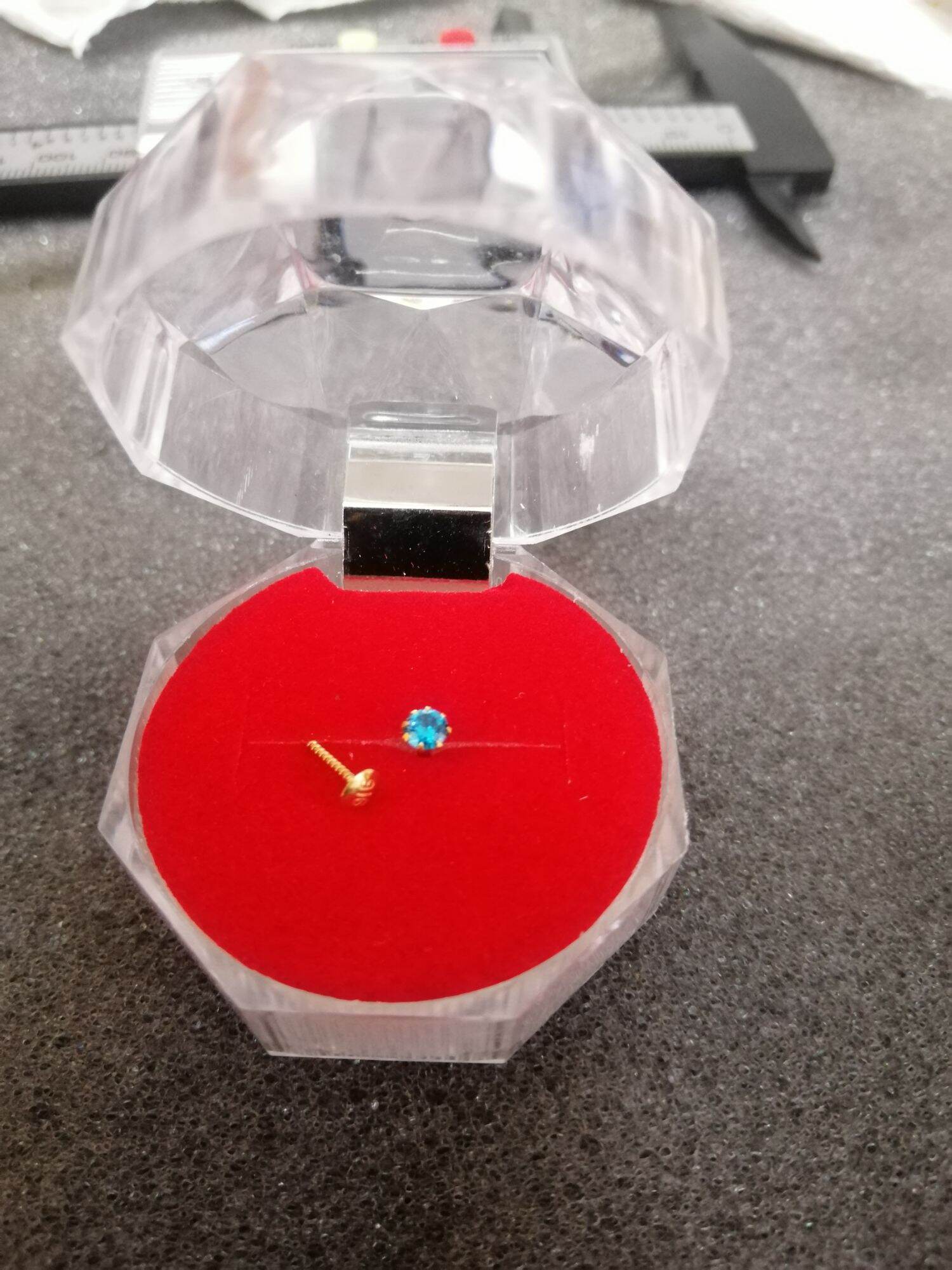 916 Gold Quality Sky Blue 3.0mm Stone Mookuthi@Nose Pin ️ | Lazada