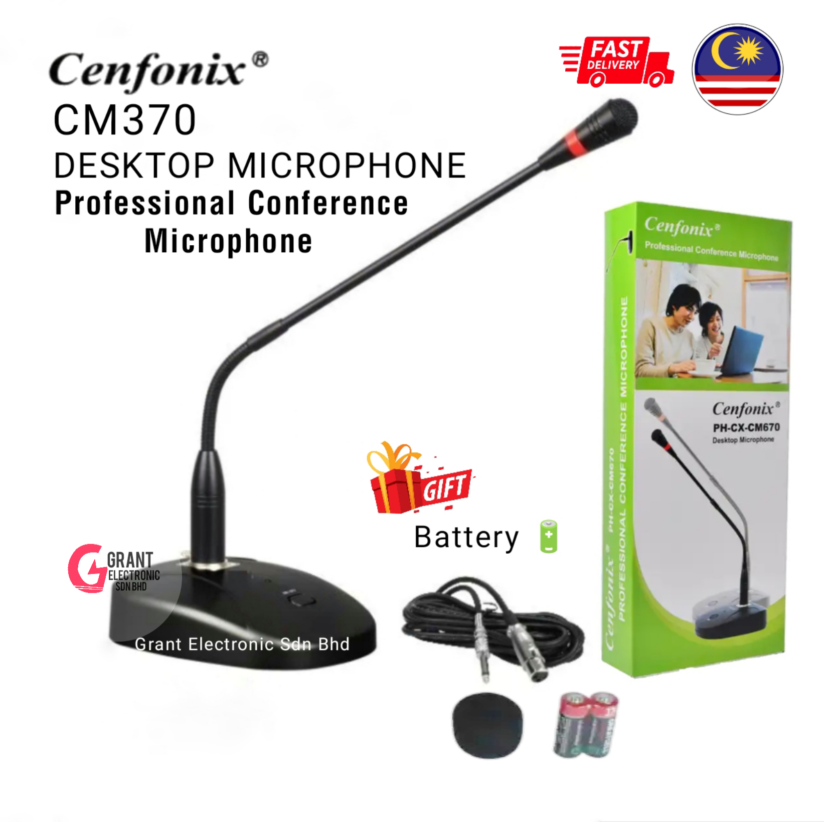 Cenfonix CM670 Professional Gooseneck Conference Desktop Microphone ...