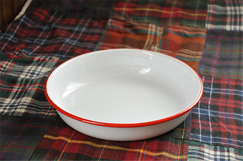 Impression Enamel Exported to England Enamel Enamel Pie Tin Red Edge ...