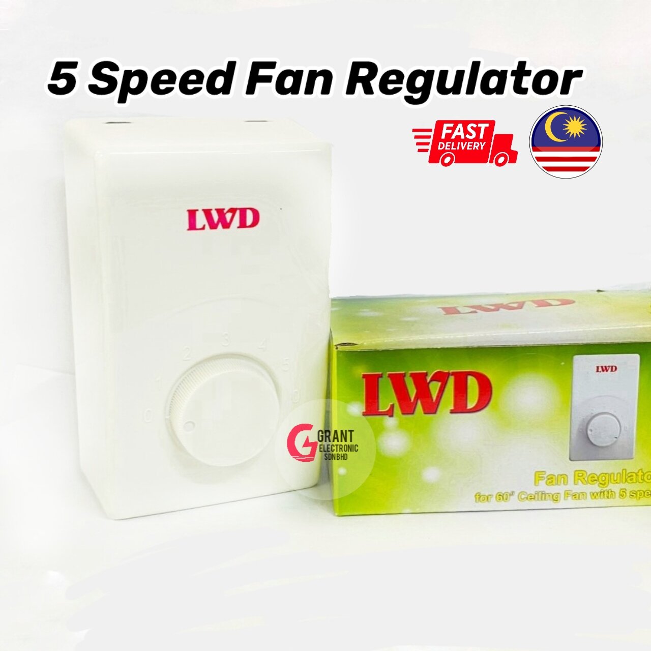 LWD 5 Speed Fan Regulator Speed Controller Fan Switch Kipas Suis Speed ...