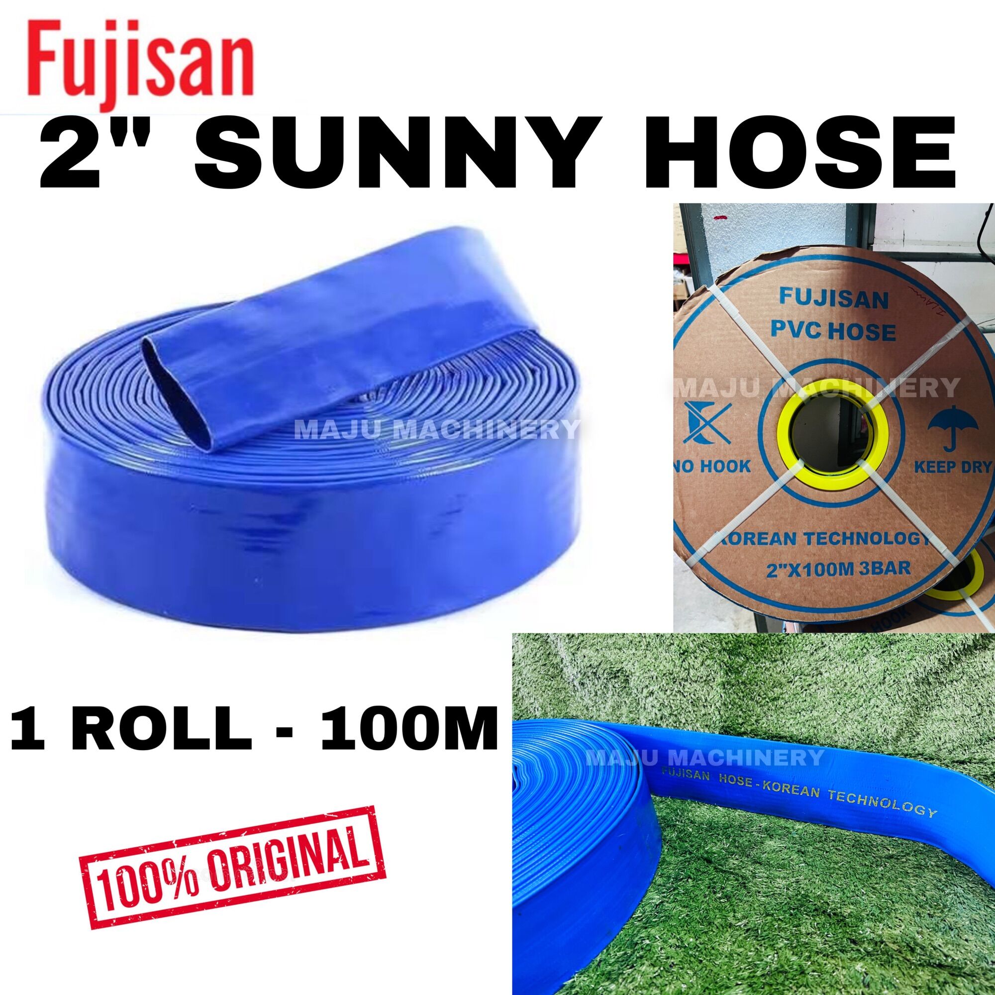FUJISAN Blue Discharge Hose (Heavy Duty) 2 inch 100 meters Hos saluran ...