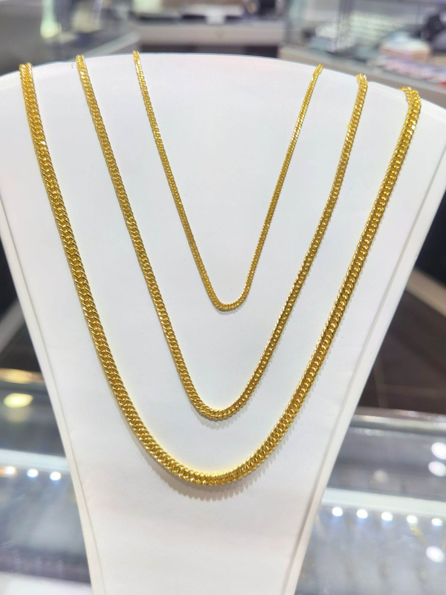 Rantai leher lipan hollow emas 375 (panjang 60cm) | Lazada