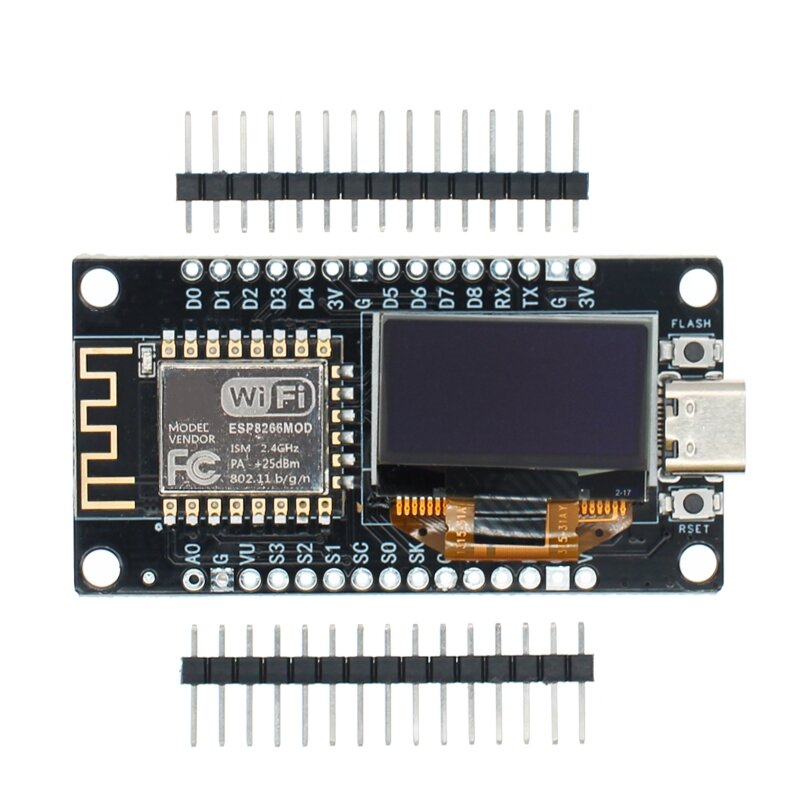 NodeMCU ESP8266 Development Board With 0.96 Inch OLED Display CH340G ESP-12F WiFi Module TYPE-C ...