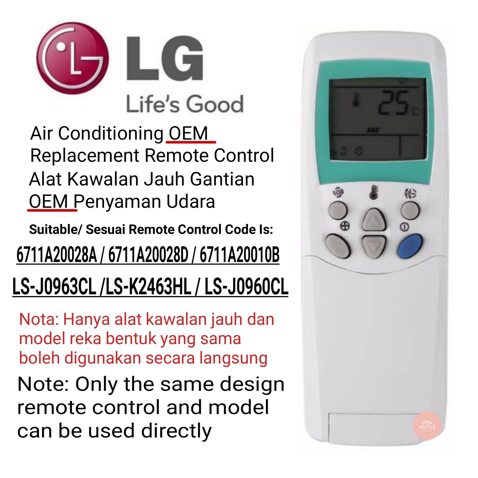 LG Air cond Air conditioner Replacement Remote Control 6711A20028A ...