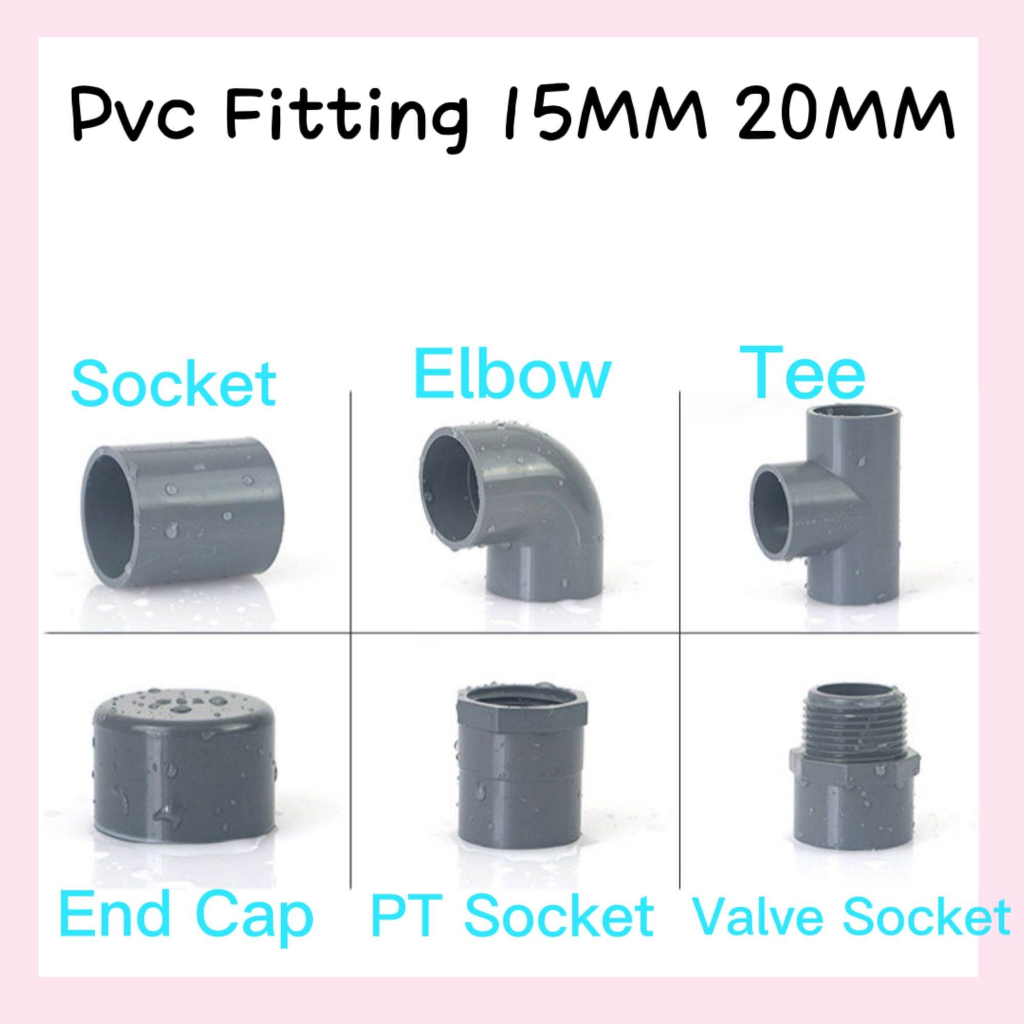 Pvc Fitting 15mm 20mm Pvc Pipe Fitting Socket Elbow Tee | Lazada