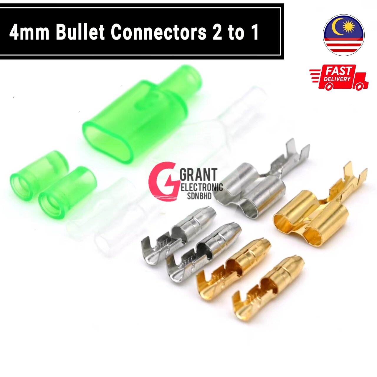 4mm Terminal Car Electrical Wire Connector Diameter 2 to 1 bullet ...