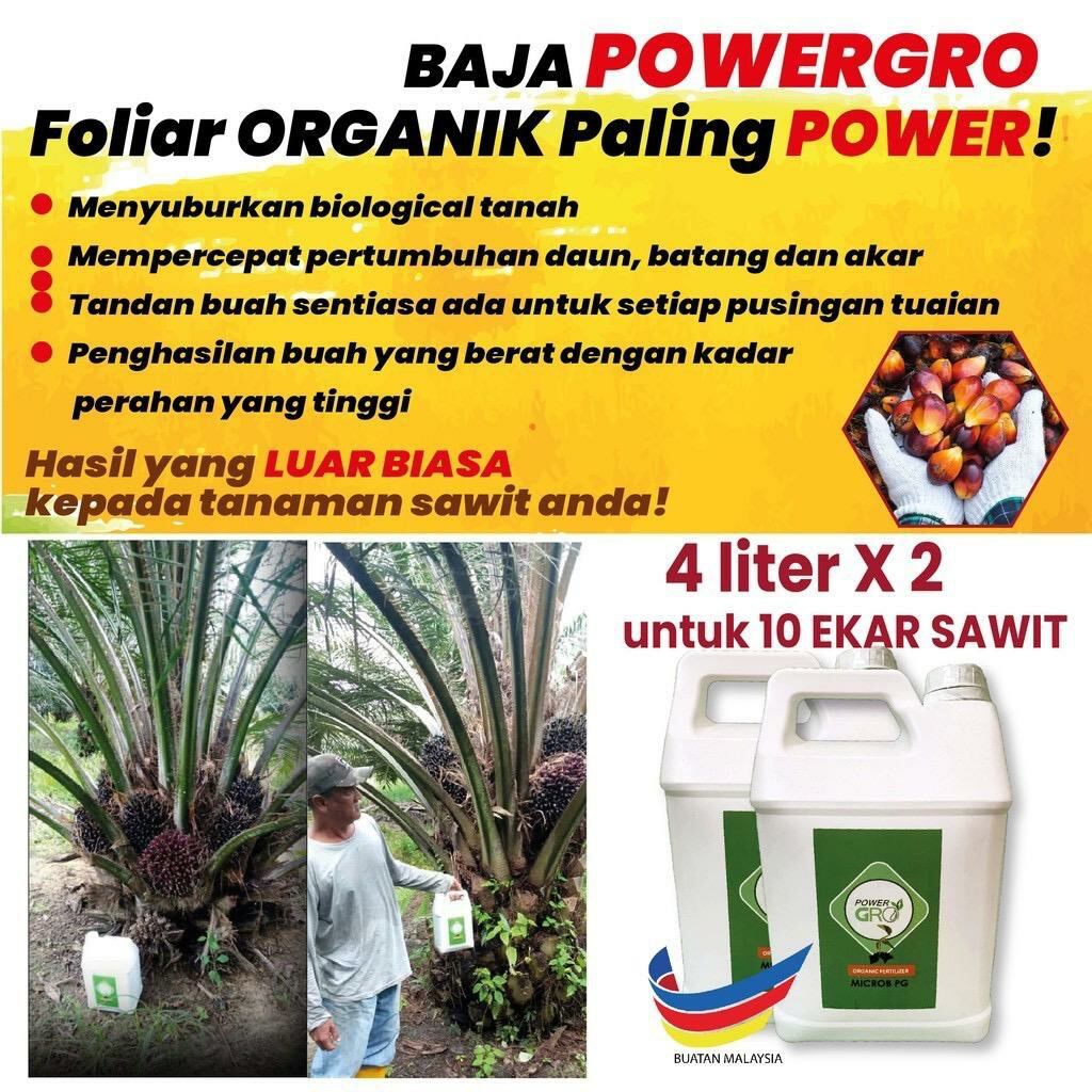 POWERGRO 8 LITER - BAJA FULLY ORGANIC PALING JIMAT UNTUK TANAMAN SAWIT ...