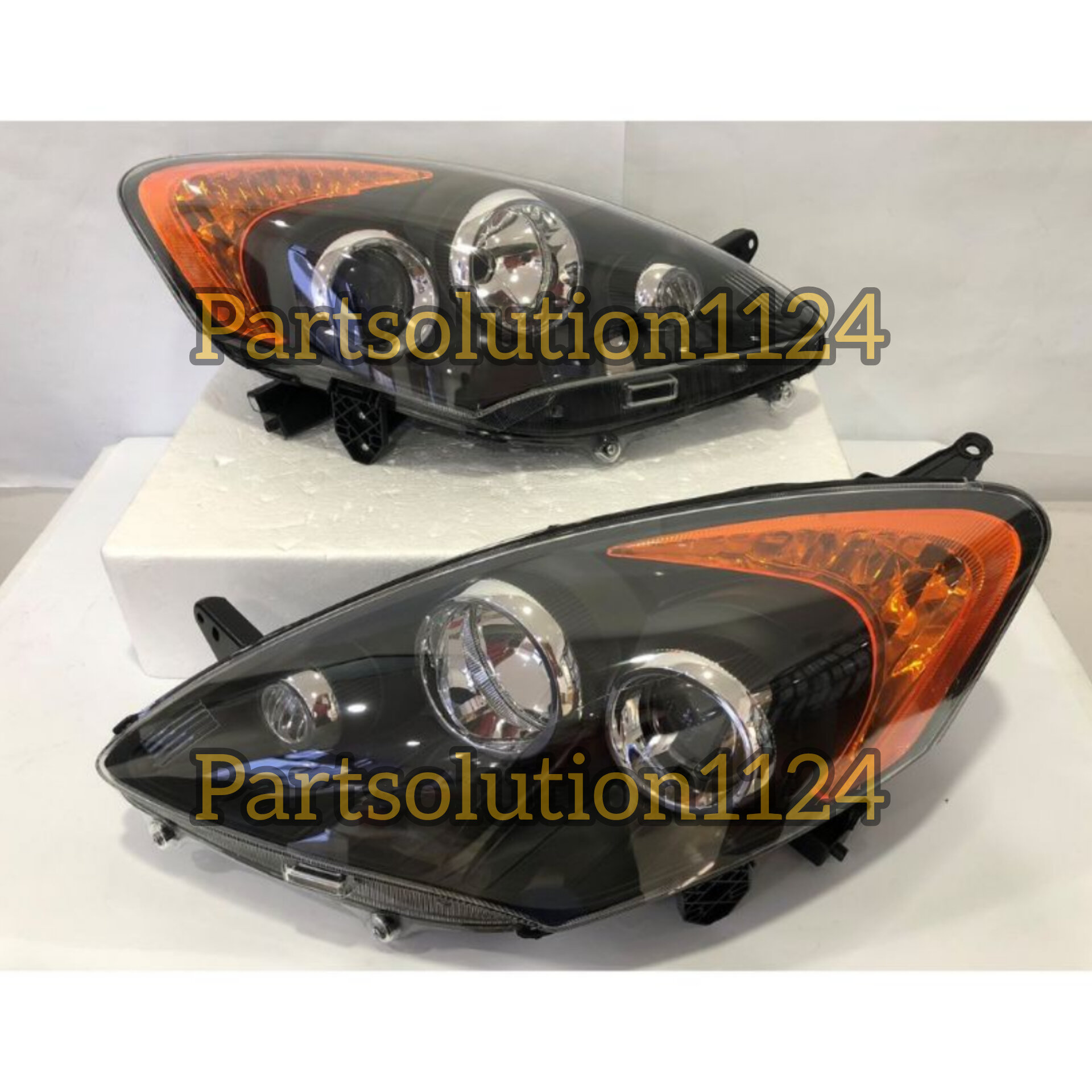 PERODUA ALZA HEAD LAMP LAMPU DEPAN (BLACK+OREN / BLACK+WHITE) | Lazada