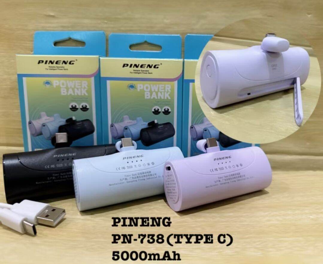 Pineng PN738 Mini Portable PowerBank 5000mAh with Cable Type-C / iP ...