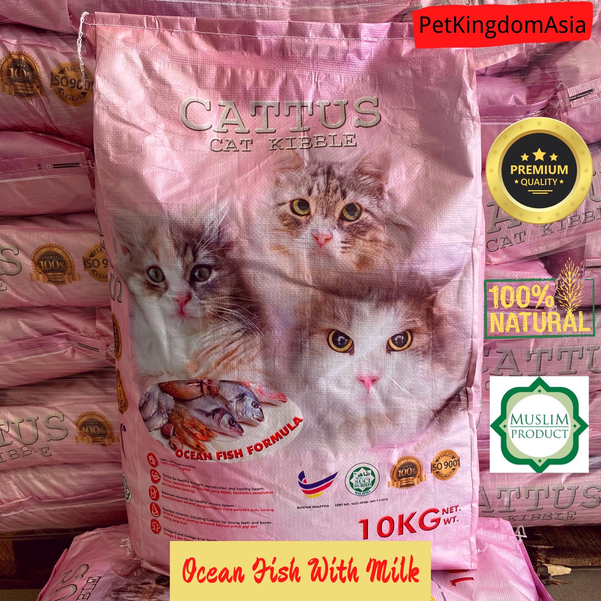 Makanan Kucing Cattus Ocean Fish With Milk Cat Food 10Kg | Lazada