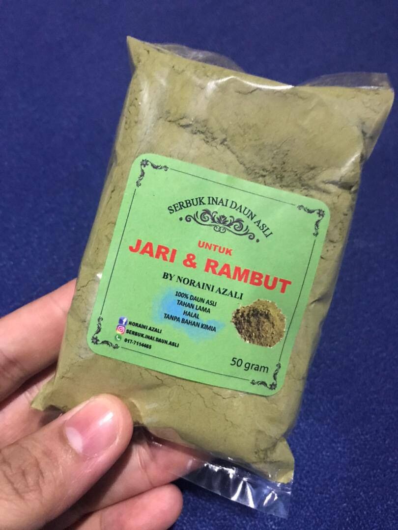 50GRAM SERBUK INAI DAUN ASLI (100 % ORIGINAL INAI DAUN) | Lazada