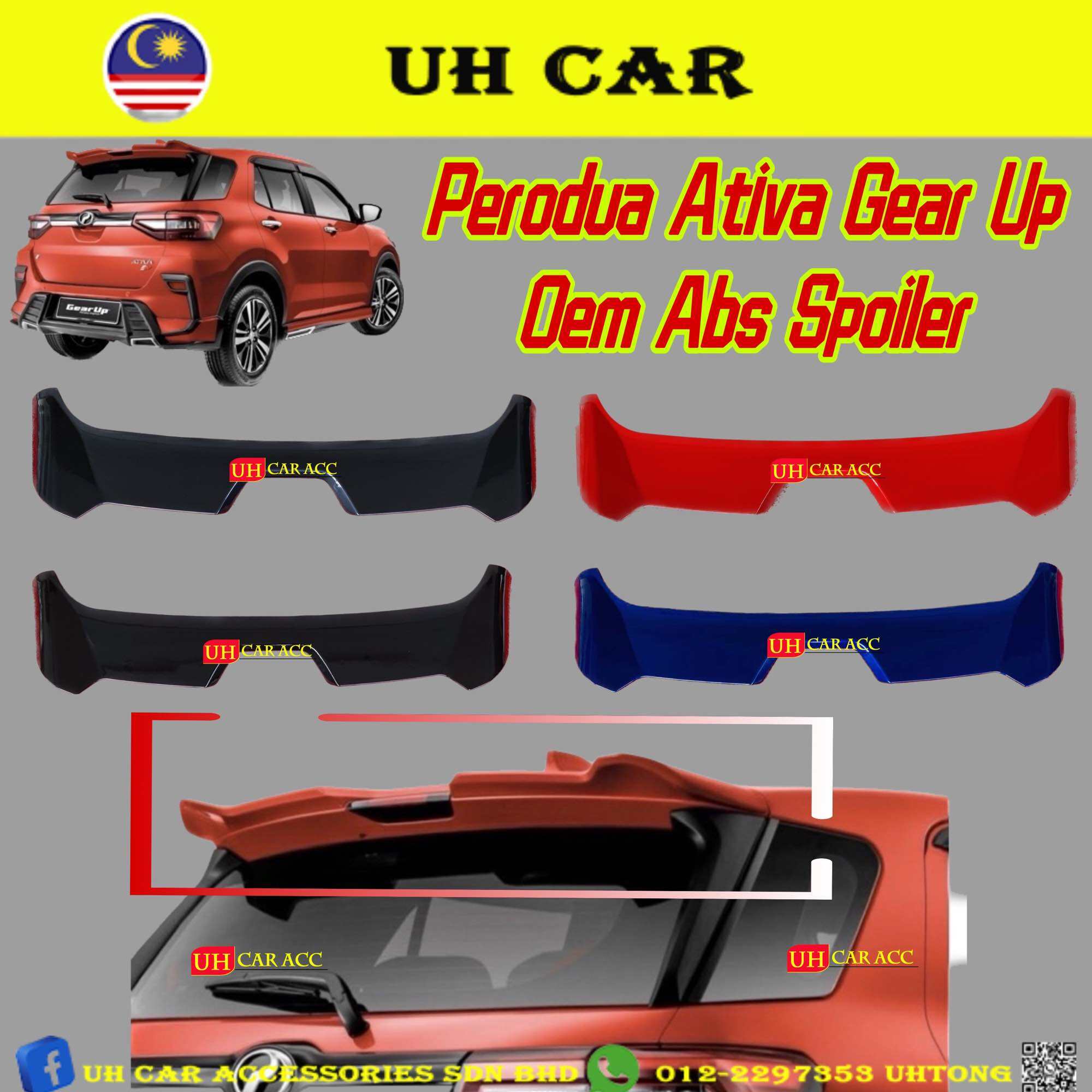 Perodua Ativa Gear Up Oem Abs Spoiler With Paint Bodykit Skirting | Lazada