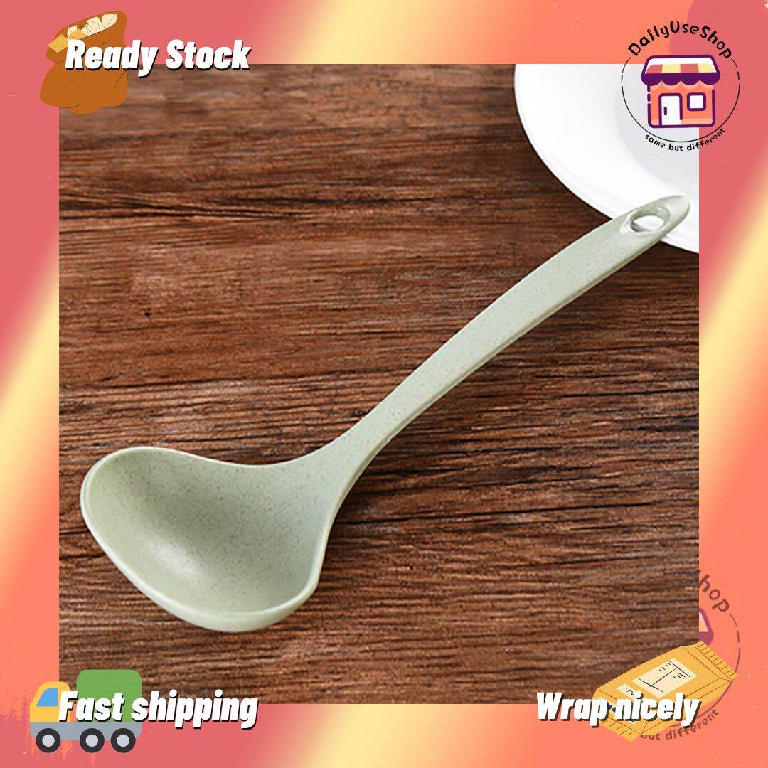 Wheat Straw Long Soup Spoon Sudu Sup porridge 厨房用品麦秸秆汤勺 加厚长柄汤勺 | Lazada
