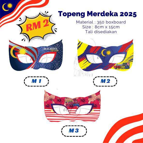 Topeng Merdeka 2025 / Mask Merdeka /Prop Kemerdekaan (Ready Stok) | Lazada