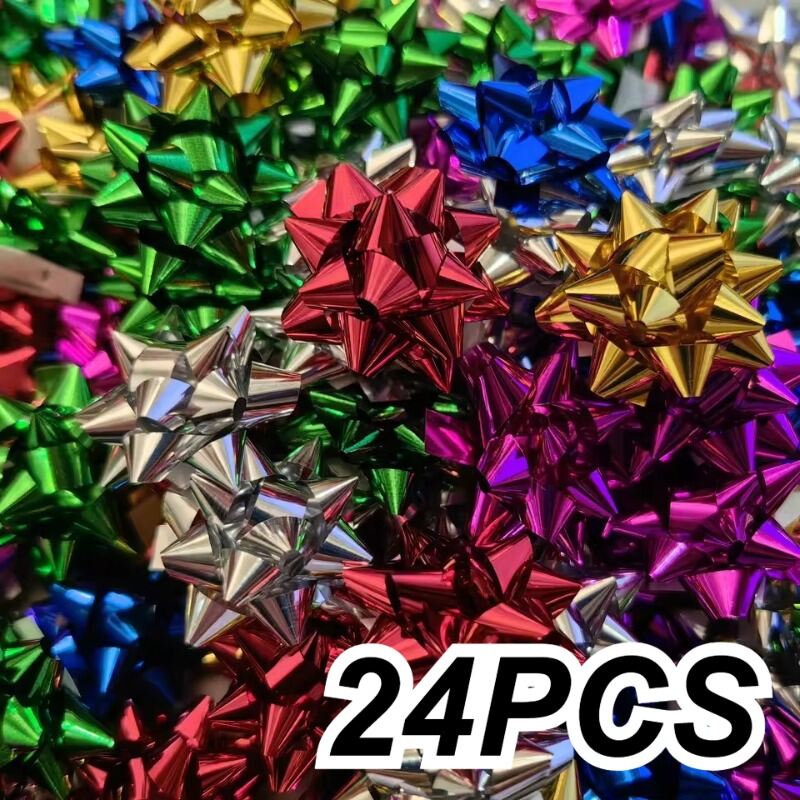 12/24/36PCS Colorful 3D Star Bow DIY Gift Packaging Multi-color ...