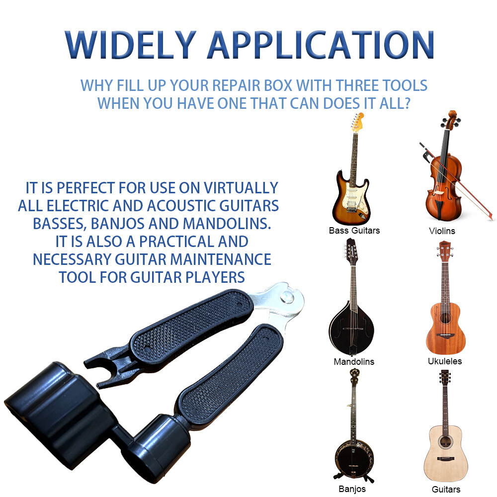 Guitar String Winder String Pin Puller String Cutter Guitar Tool Set 3 ...