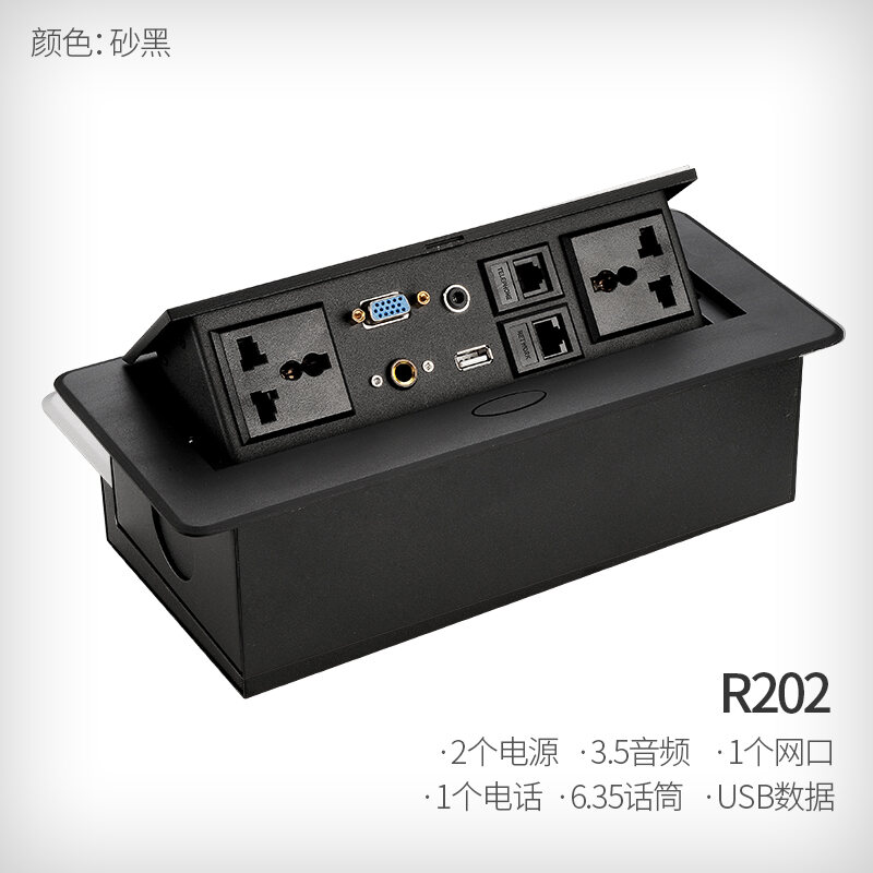 Desktop Pop-up Power Multimedia Desktop Socket Embedded Power Strip ...