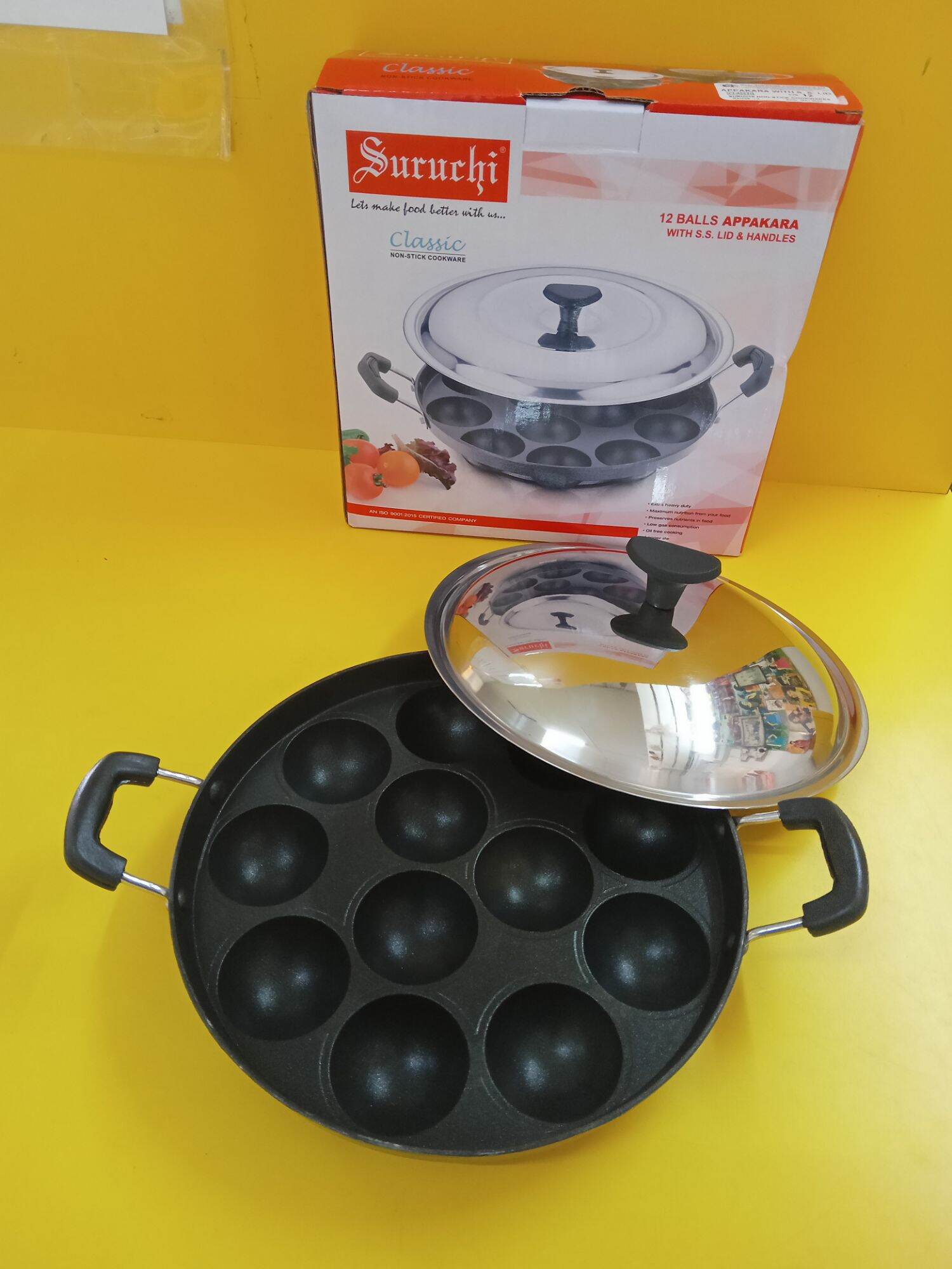 SURUCHI NON STICK KULI PANIYARAM PAN / KAYA BALL PAN NONSTICK | Lazada