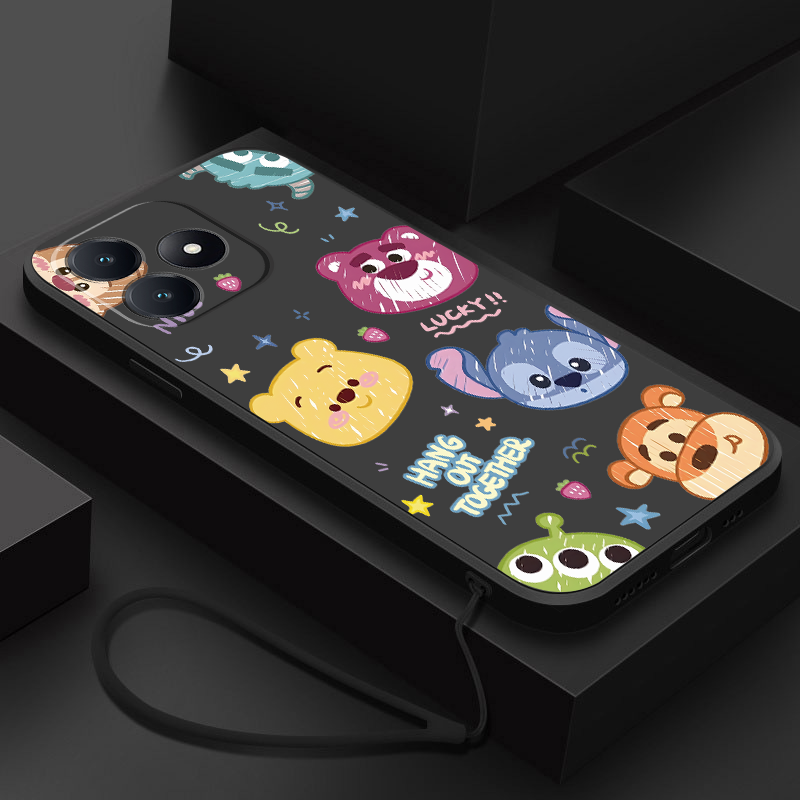 realme Note 60 60x note 50 Cute Winnie the Pooh Case Matte Soft Cover ...