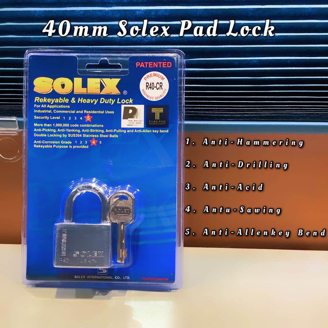 READY STOCK!!! 40mm Solex Pad Lock / 50mm Solex Pad Lock | Lazada